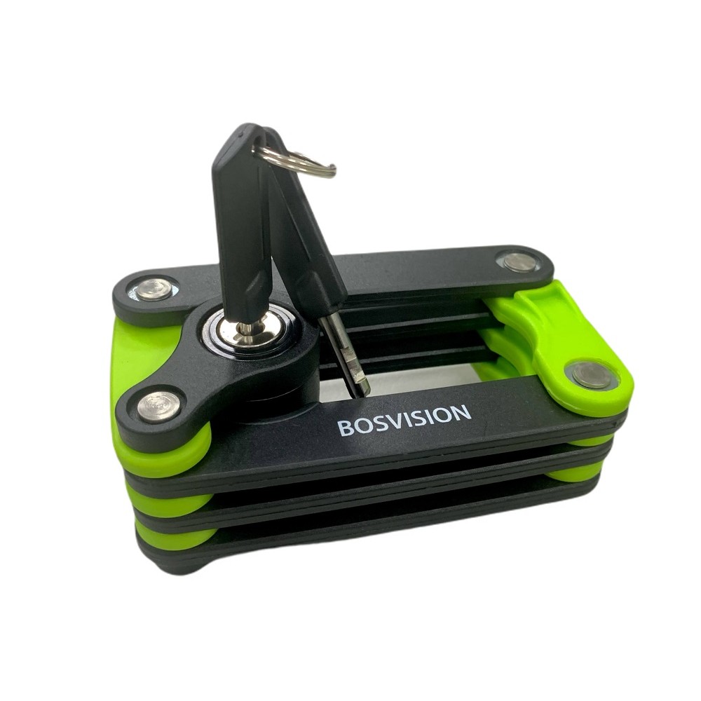 Folding Bike Lock Padlock, 78cm with 2 disc keys and mount bracket